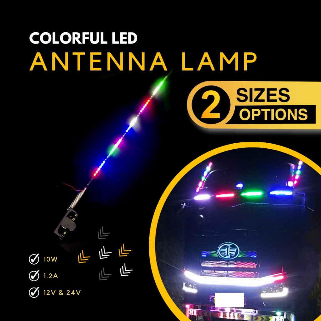 LED Antenna Lamp Whip Light Stick Running Streamer Light Car Truck ATV ...