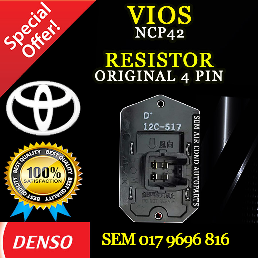 TOYOTA VIOS NCP42 2003-2006 YEAR ORIGINAL DENSO 4 PIN RESISTOR/ RESISTAN/ RESISTANT (CAR AIR ...