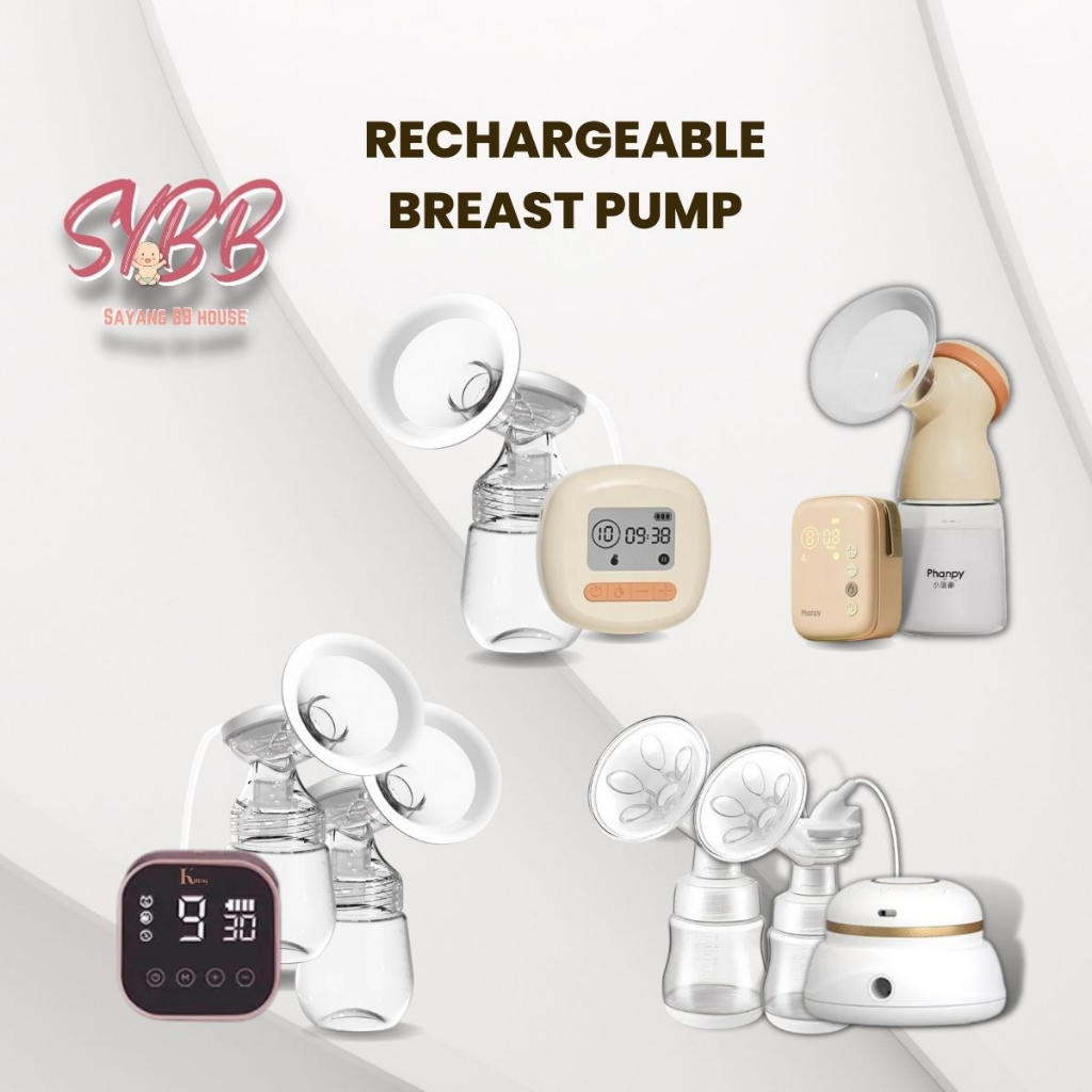SYBB Rechargeable Electric Double Breast Pump Set / Nursing Bra ...