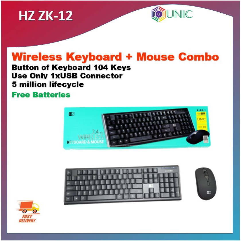 Wireless keyboard and Mouse Set Combo 104 Keys 2.4GHz USB Full 2in1 External | Shopee Malaysia