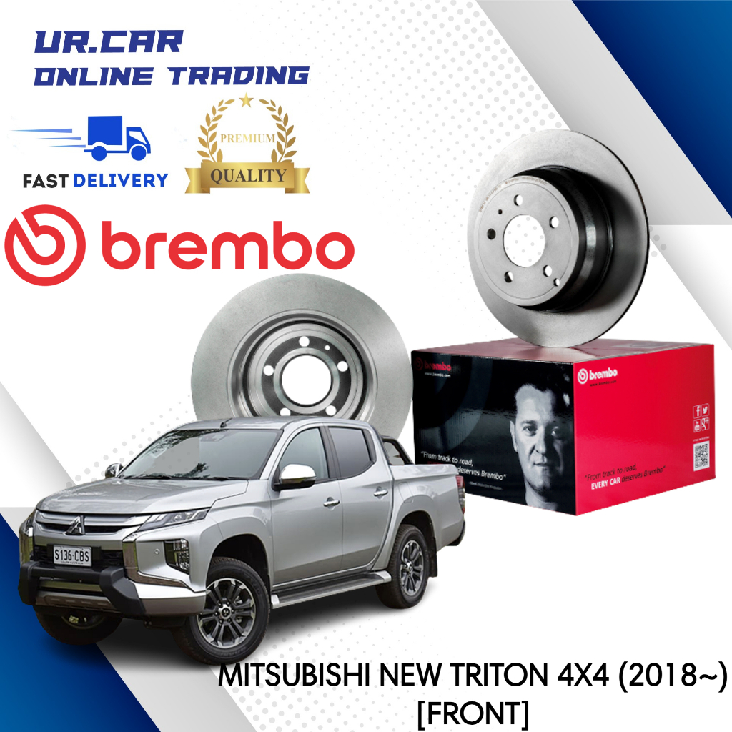 BREMBO MITSUBISHI DISC BRAKE ROTOR & BRAKE PAD NEW TRITON 4X4 (2018~) FRONT (DEPAN) 100% ...