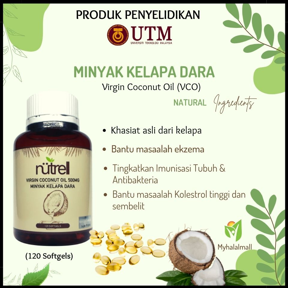 Minyak Kelapa Dara UTM Virgin Coconut Oil 💥 Nutrell VCO LivingActive Softgel Liquid | Shopee ...