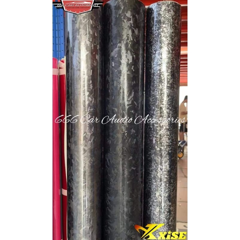 Chrome Forged Carbon Silver Black one roll 1.52x18m wrap sticker 1 roll ...