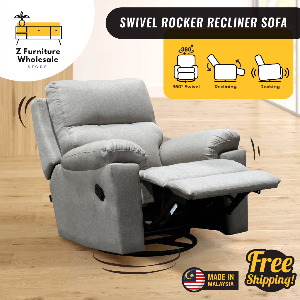 *PRE ORDER* [Made in Malaysia] SWIVEL ROCKER RECLINER SOFA | POLYFABRIC ...