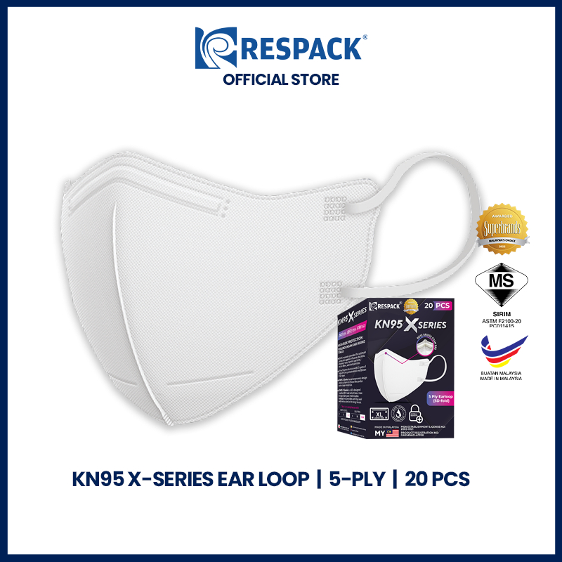RESPACK KN95 X Extra Large Size (White) | 5-Ply Earloop | Shopee Malaysia