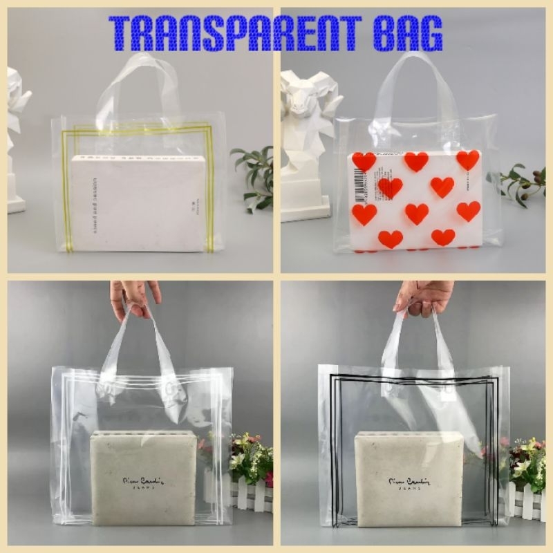 ( 1 PCS ) Transparent Bag Bekal makanan Transparent Goodies Bag ...