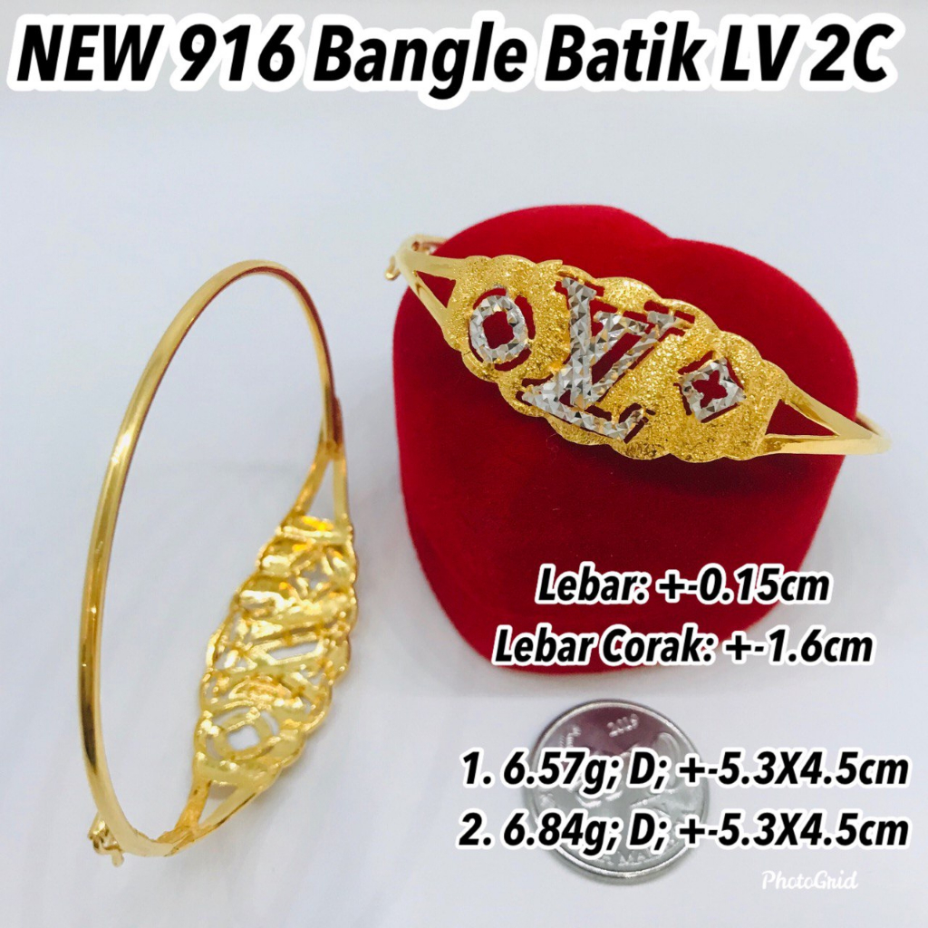 NEW GOLD 916 Bangle Batik 2C 090524 | Shopee Malaysia