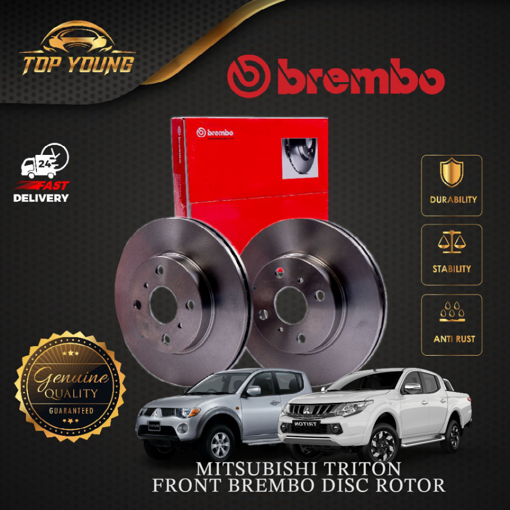 BREMBO MITSUBISHI TRITON ( 2005 ~ 2017 ) FRONT (FW) (DEPAN) 100% ...