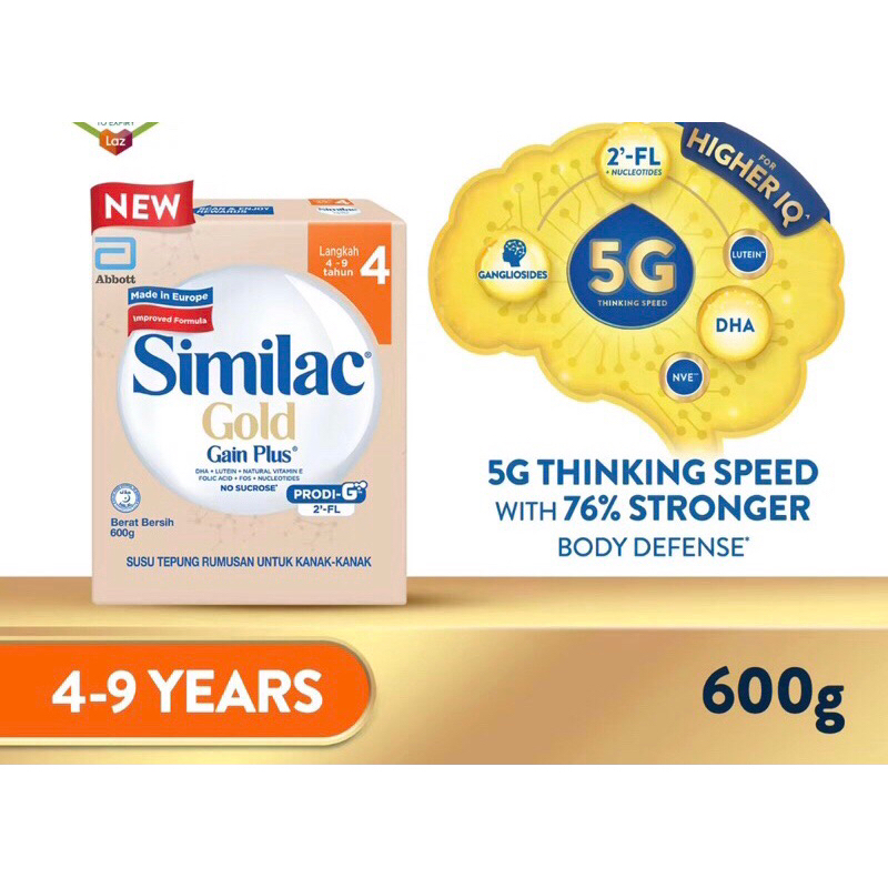 Similac Gain Kid Gold Step 4 (4-9 years) (600g) | Shopee Malaysia