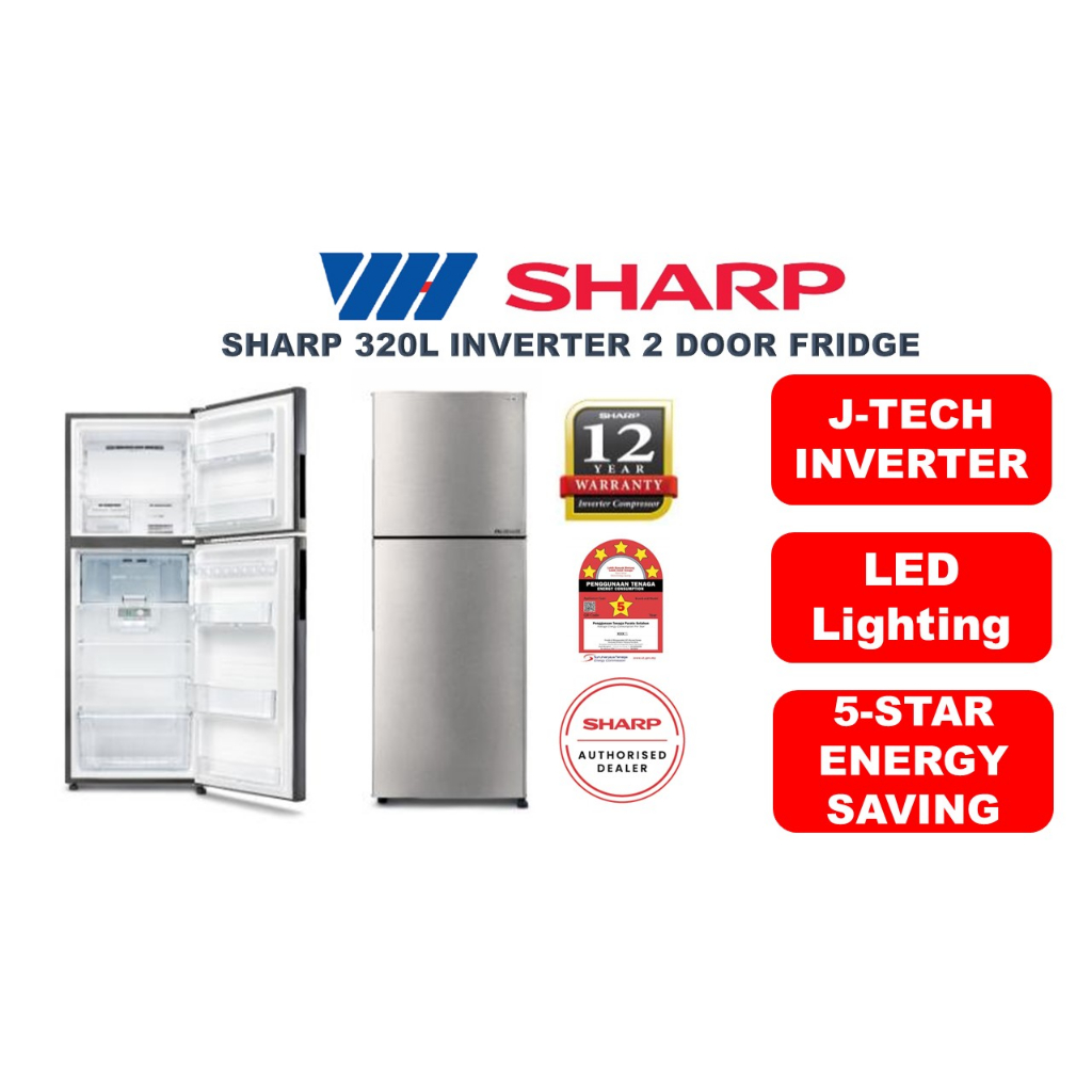 Sharp 320L 2 Door Inverter Fridge | Shopee Malaysia
