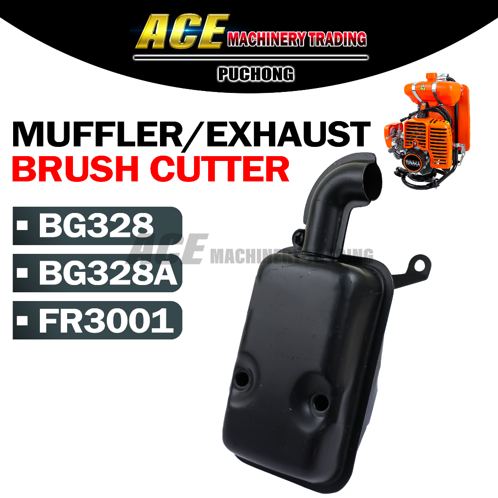 Mesin rumput exhaust / muffler tanika BG328 brush cutter tanaka tenaka ...