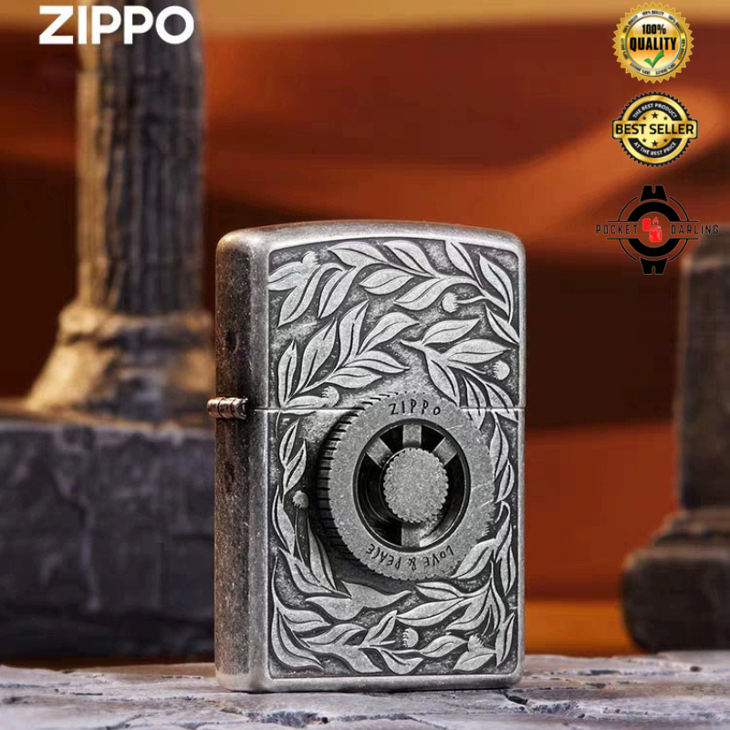 ZIPPO Genuine Wheel Of Peace Kerosene Windproof Lighter | Shopee Malaysia