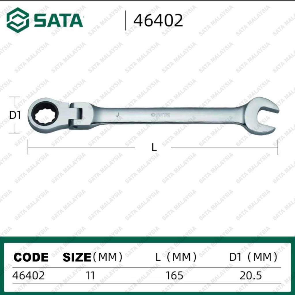 SATA Metric Flex Head Ratcheting Wrenches Adjustable Torx Ratchet ...