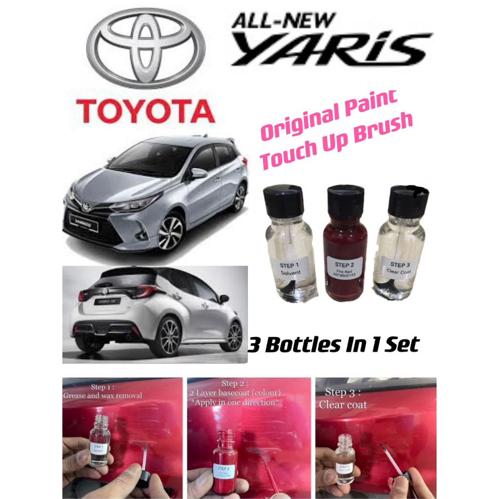 Toyota Yaris Paint Repair Kit Original Colour Touch Up Paint Combo Set ...