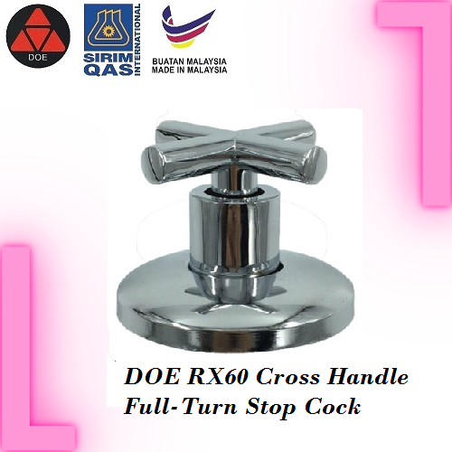 DOE RX60 Cross Handle 1/2" Concealed Stop Cock Handle / Pemusing Pili ...
