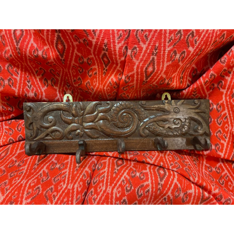 Wkh01 Sarawak Traditional Motif Hand Craving Wooden Key Holder Dayak ...