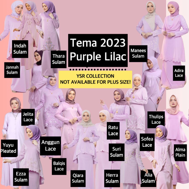 👘TEMA WARNA KURUNG MURAH 2023 PURPLE LILAC👘BAJU RAYA SEDONDON ...