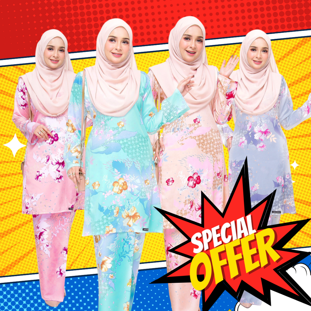 Melia Design Baju Kurung Pesak Pahang Silk Corak Bunga Murah Viral ...