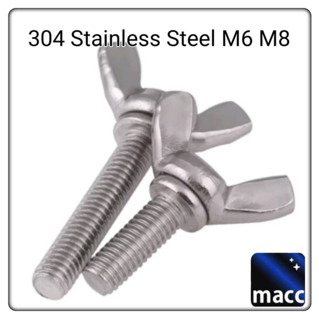 304 Butterfly Screw Stainless Steel M6 M8(5pcs) | Shopee Malaysia