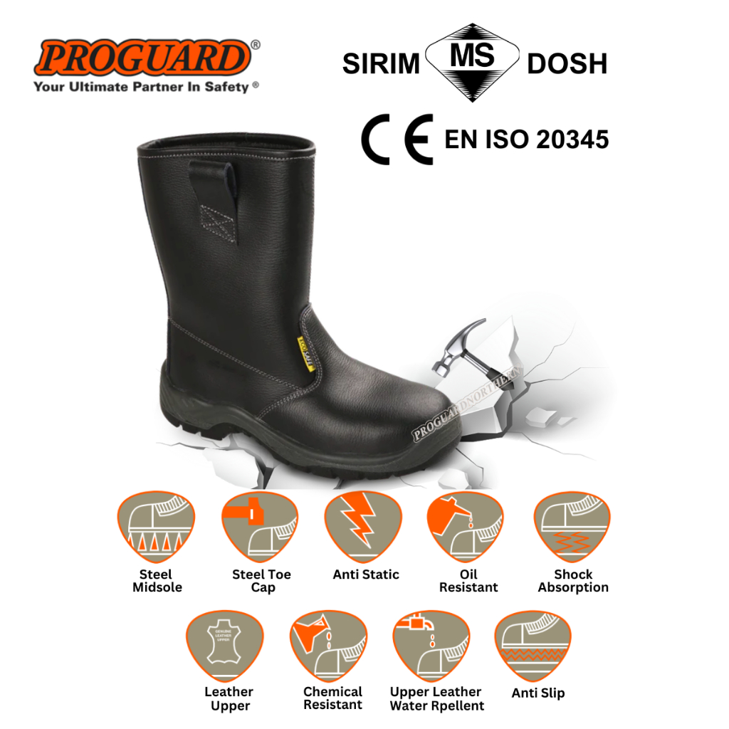 ECOSAFE High Cut Lace Safety Shoe c/w Steel Toe Cap & Mid-Sole SIRIM ...