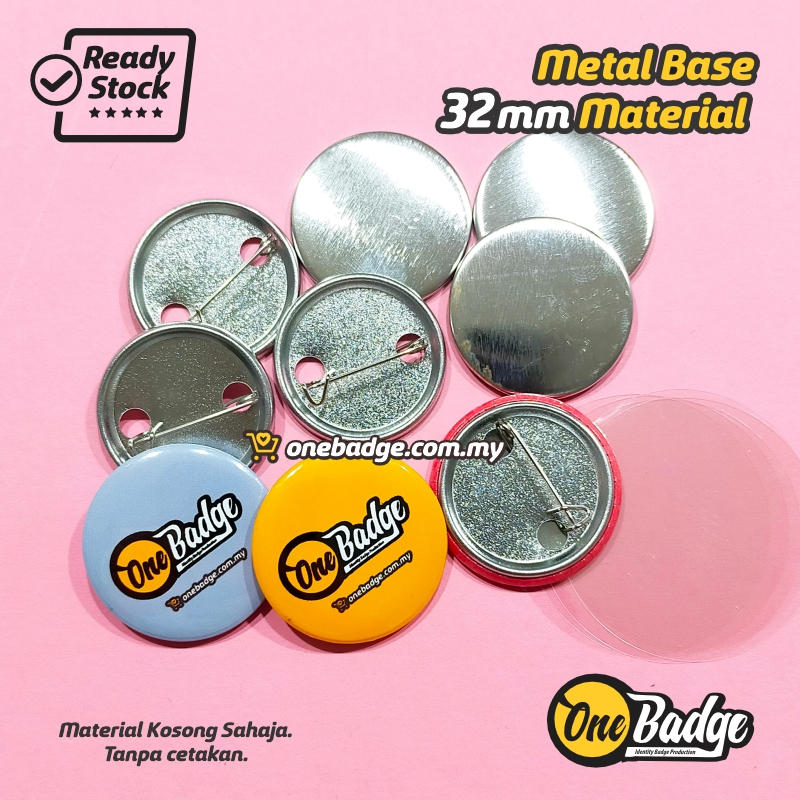32 mm Metal Base Button Badge Material (100pcs/pkt ) | Sand Blast Metal ...