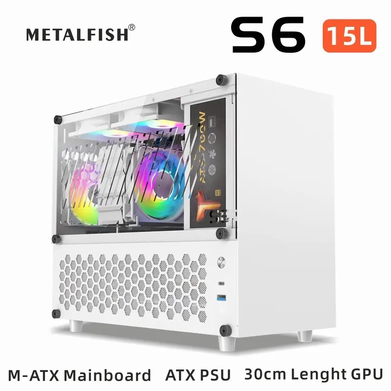 METALFISH S6 Computer Compact Case Gaming PC Chassis Support 31cm ...