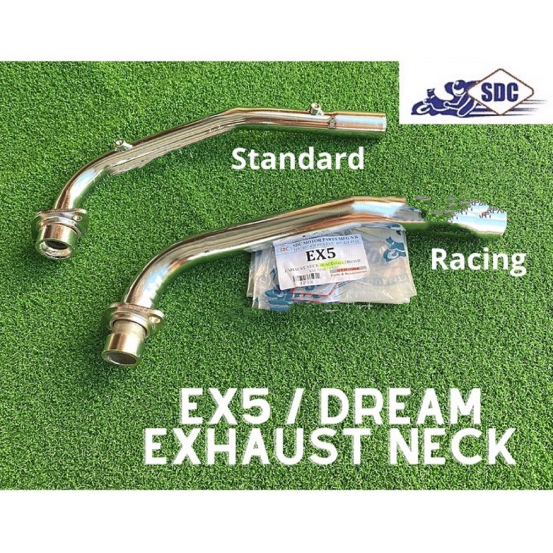 Exhaust Neck Honda EX5 Dream STANDARD / RACING 28mm Front Pipe Manifold With Bracket CHROME ...