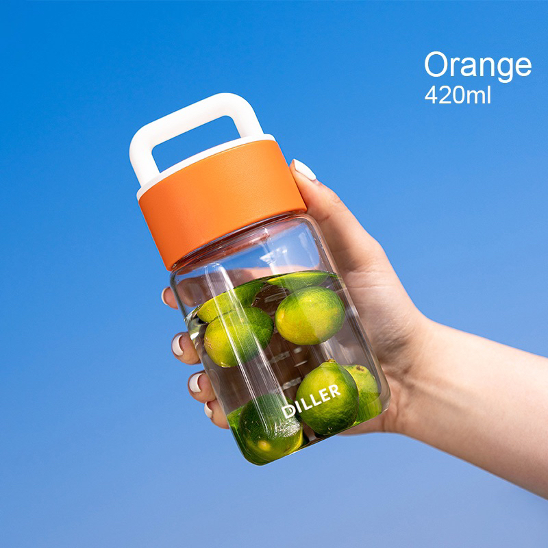 Diller EasyHandle Borosilicate Glass Water Juice Mug Bottle 388MLH568 (280ml/420ml) | Shopee ...