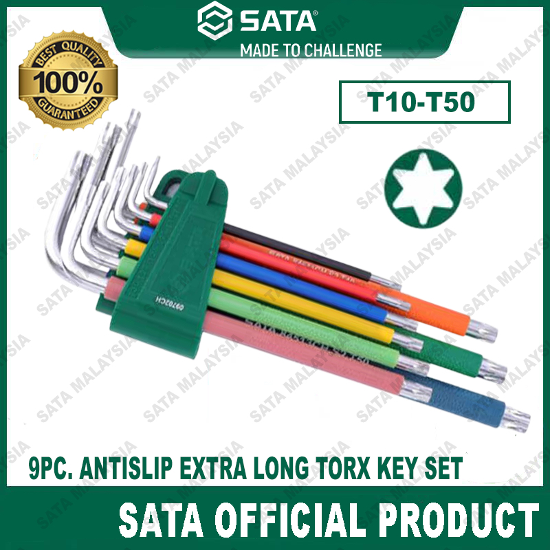 SATA 9Pcs Colour Series Extra Long Torx Key Set/Allen Key Set/ Torx ...