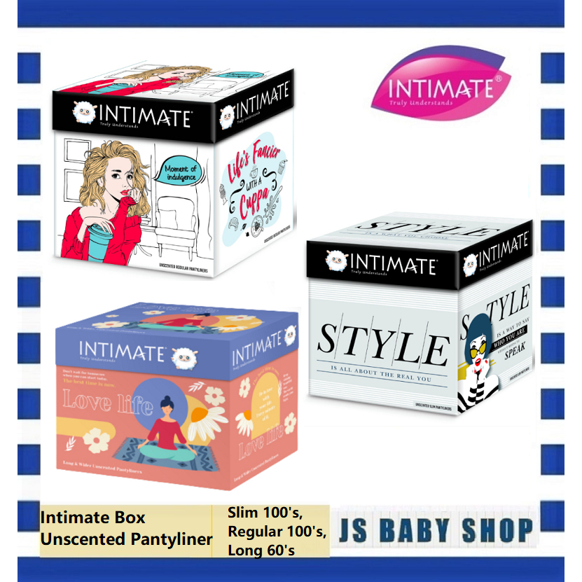 Intimate Box Unscented Pantyliner (Slim 100's, Regular 100's, Long 60's ...