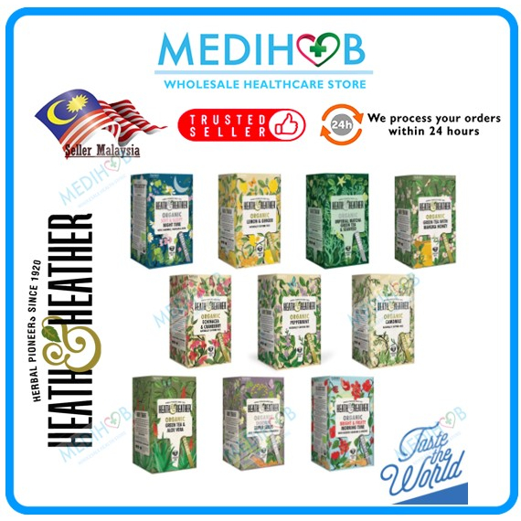 [New Stock] Heath &Heather Assorted Organic Tea 40G - (23 Flavors) - 20 ...