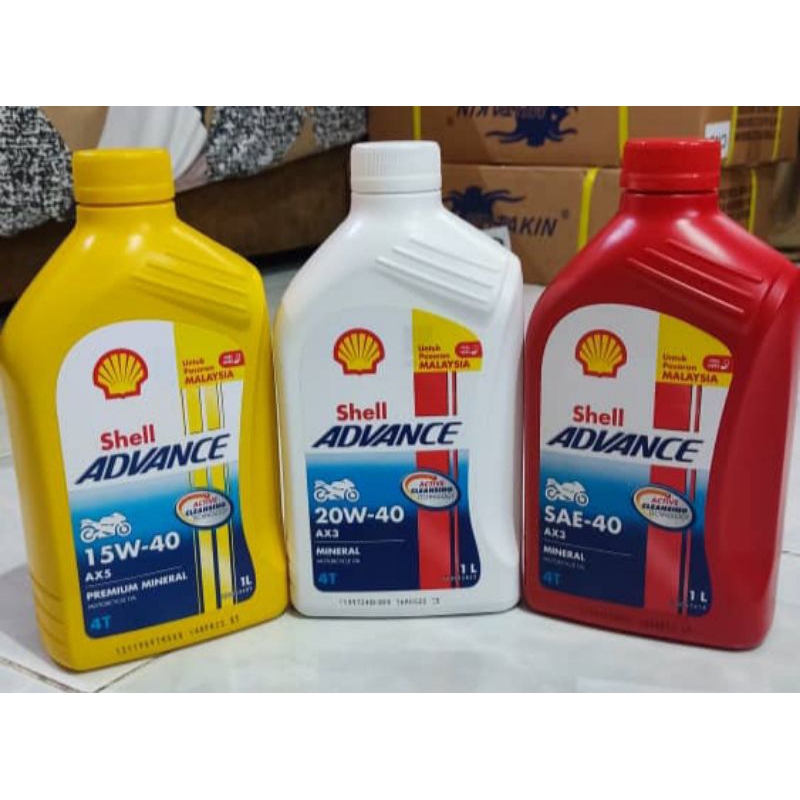 ORIGINAL SHELL ADVANCE ENGINE OIL SAE 40 20W40 15W40 1L | Shopee Malaysia