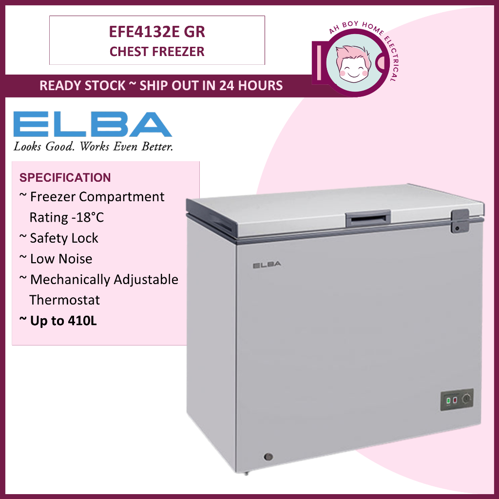 Elba 410L Artico Series Chest Freezer - EF-F4132E(GR) | Shopee Malaysia