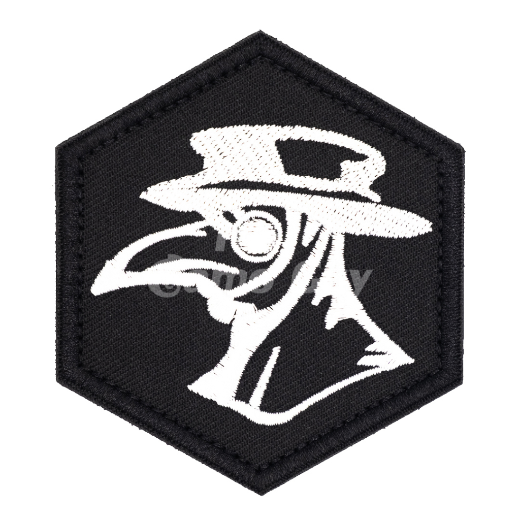 Plague Doctor Mask Hexagon Embroidery Self-Adhesive Velcro Morale Patch ...