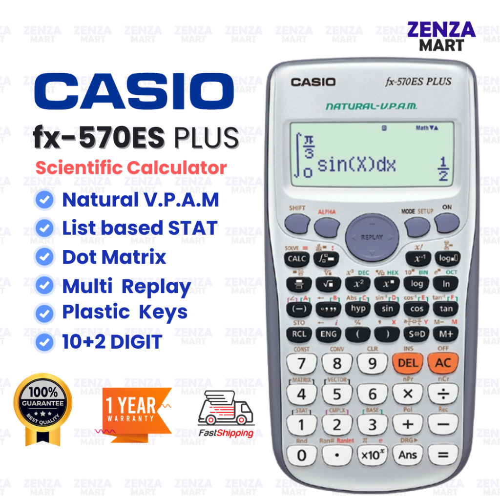 CASIO Fx-570ES PLUS Scientific Calculator | Ready Stock | User-friendly ...
