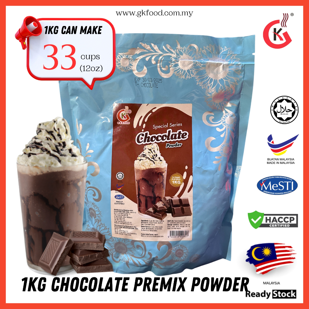 G&K 1KG Chocolate/Coklat Powder(Halal) Serbuk Ice Blended,Smoothie dan ...