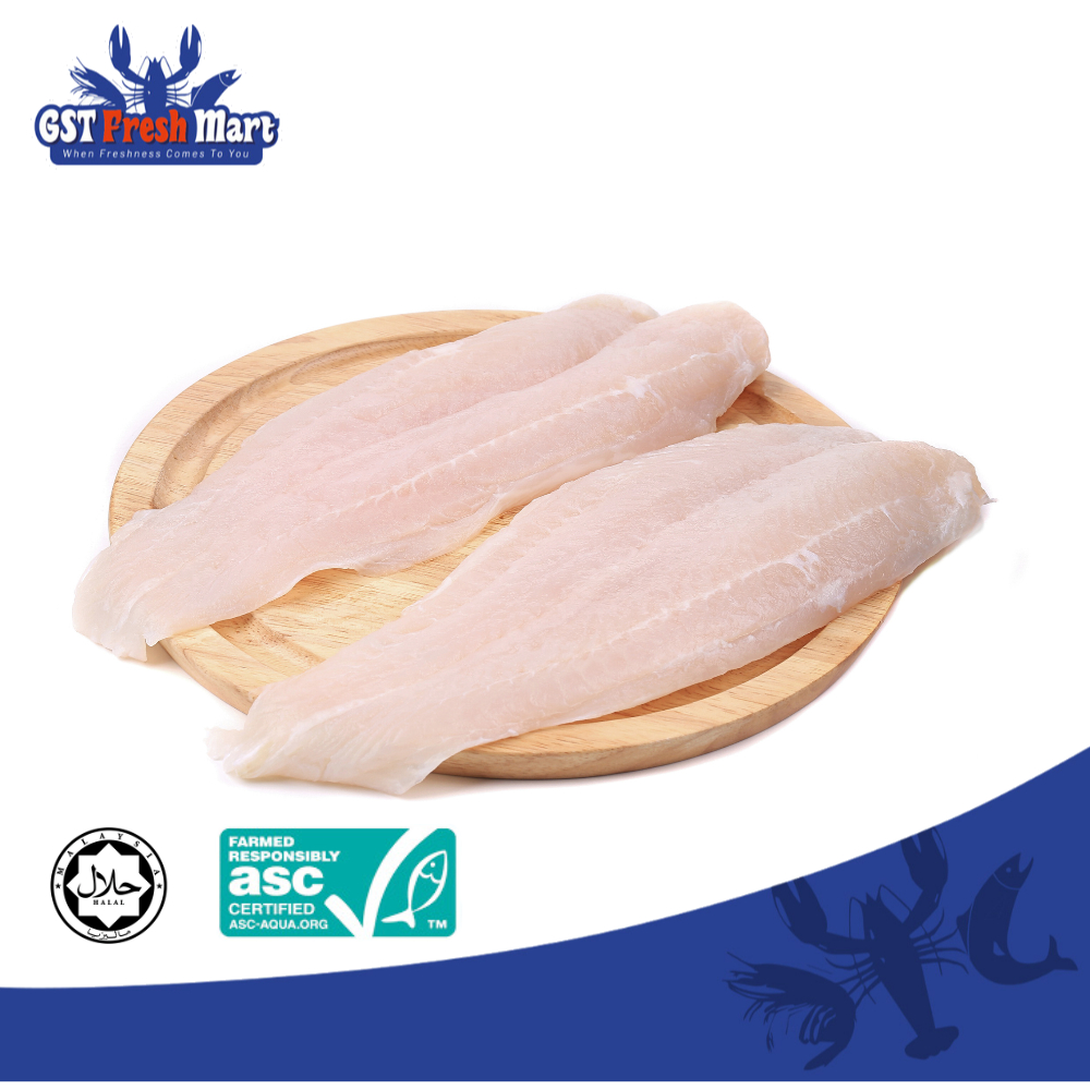 FROZEN DORRY/PANGASIUS FILLET PORTION CUT SKINLESS 800GM-1KG+-/PKT 多利鱼片 ...