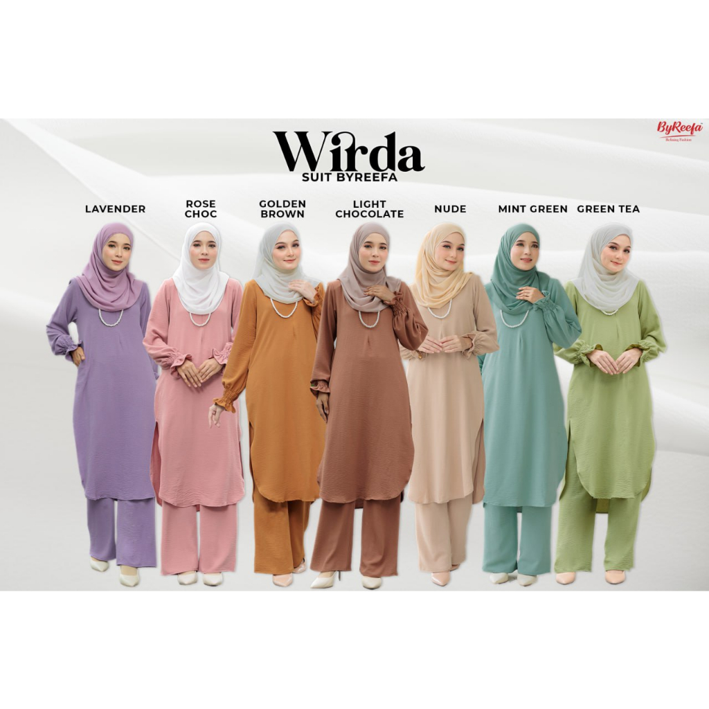 Suit Wirda ByReefa Collection | Lavender | Rose Choc | Golden Brown ...