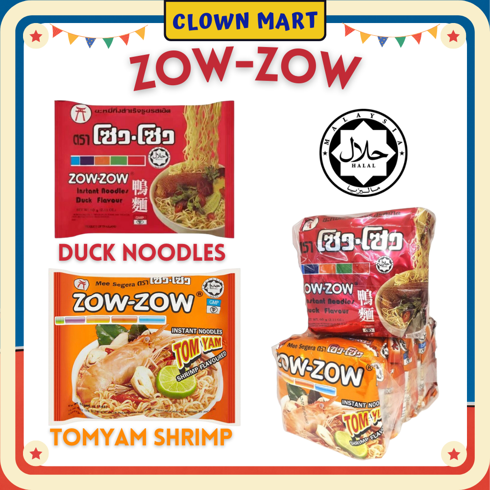 Zow-Zow Instant Noodles Duck Flavour/Tomyam Shrimp 5 x 60g PAMA BIHUN ...