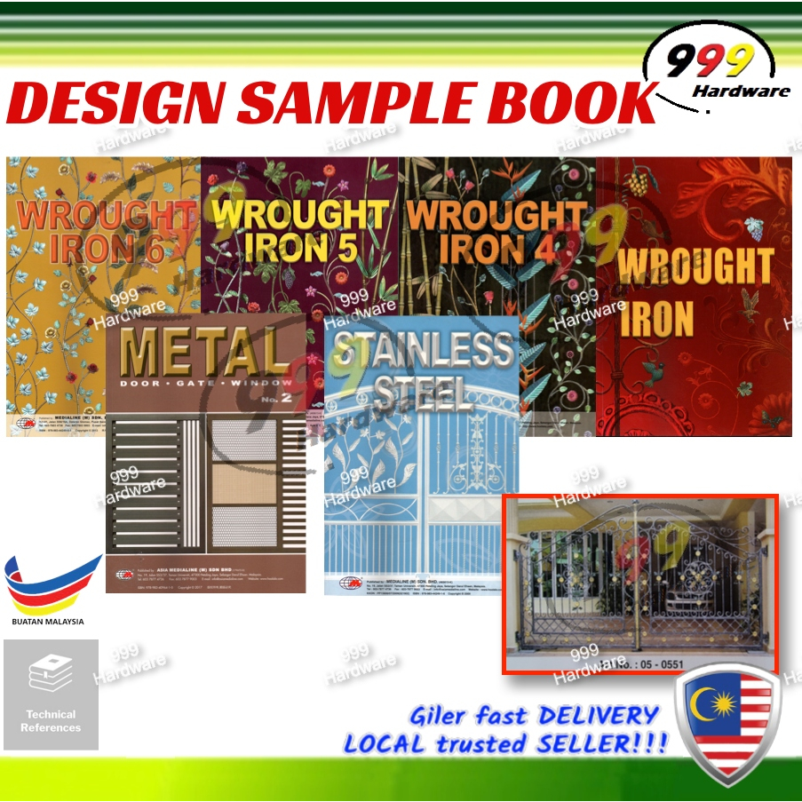 999 design sample book for wrought iron stainless steel metal / catalog ...