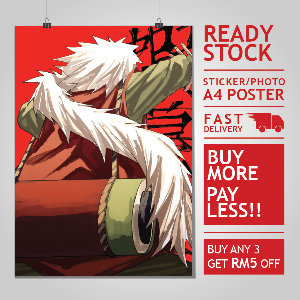 (READY STOCK) Naruto A4 Photo Poster/Sticker | Jiraiya #1 | A4 Photo ...