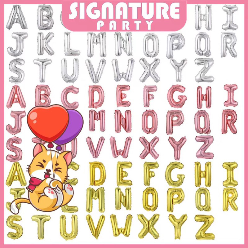 16 Inch Letters Balloon A-Z Alphabets Gold Foil Balloon Birthday Party ...