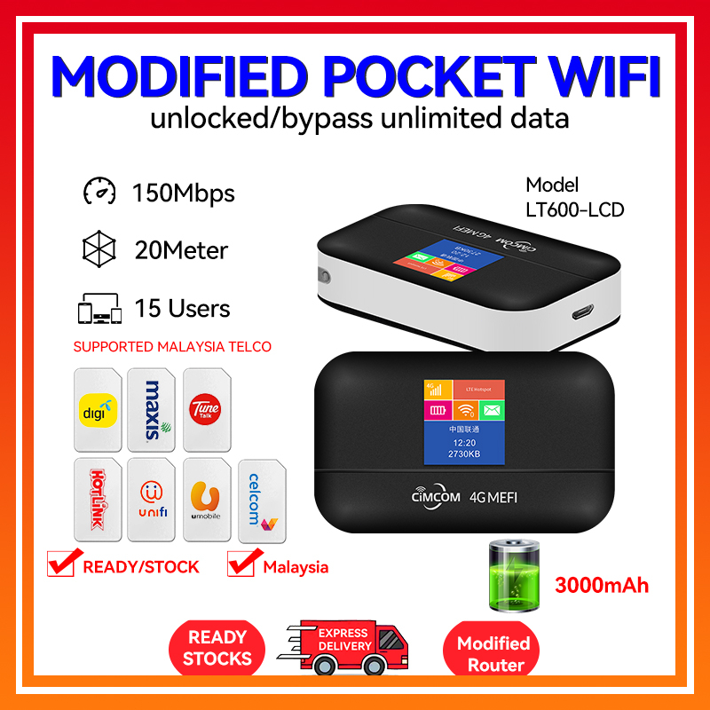 【No hotspot limited】 4G LTE 150Mbps LT600 Modified mifi router ...