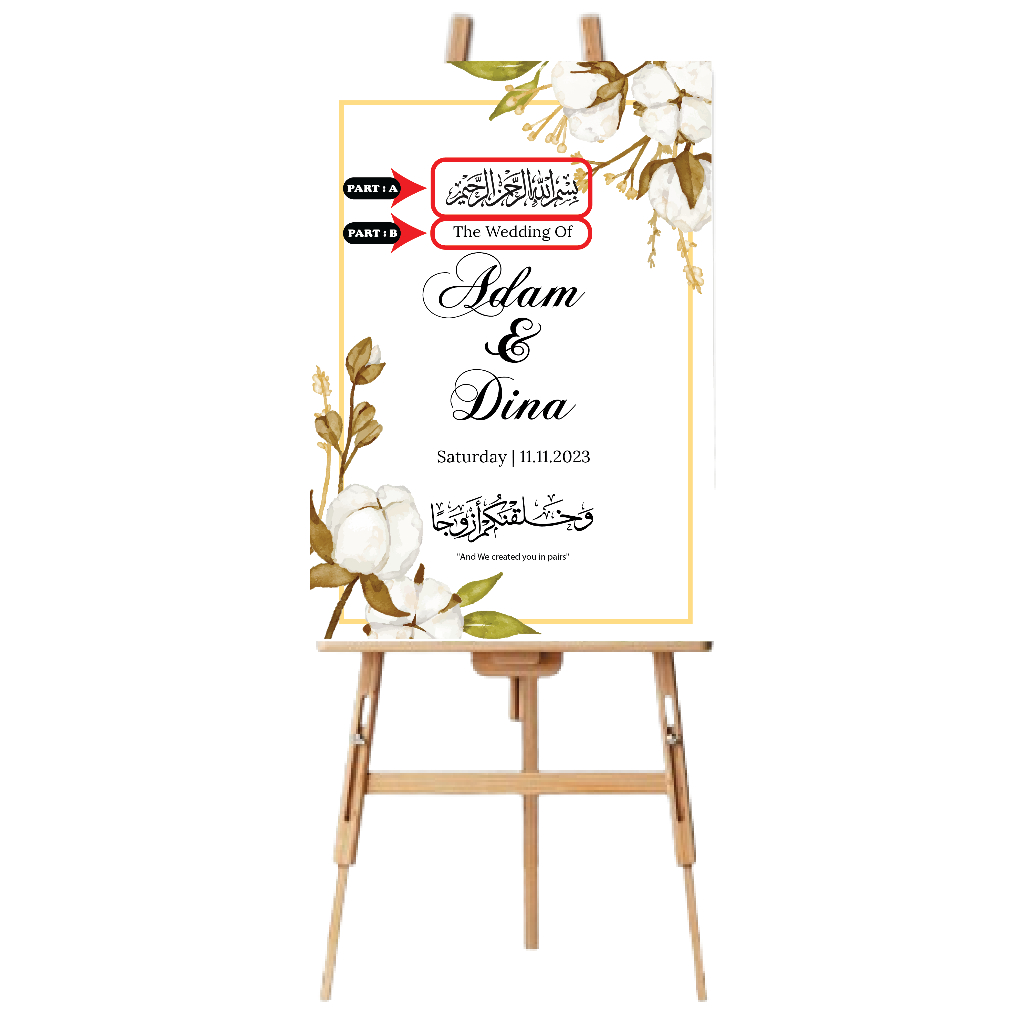 FAST SHIPPING!!! A2 SIZE ACRYLIC WEDDING BOARD CANTIK WEDDING SIGN ...