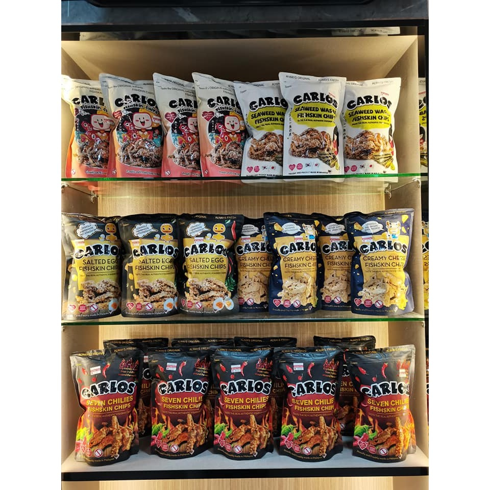 Carlos Crispy Fish Skin Chips (Original/Salted Egg/Cheese/Seven Chilli ...