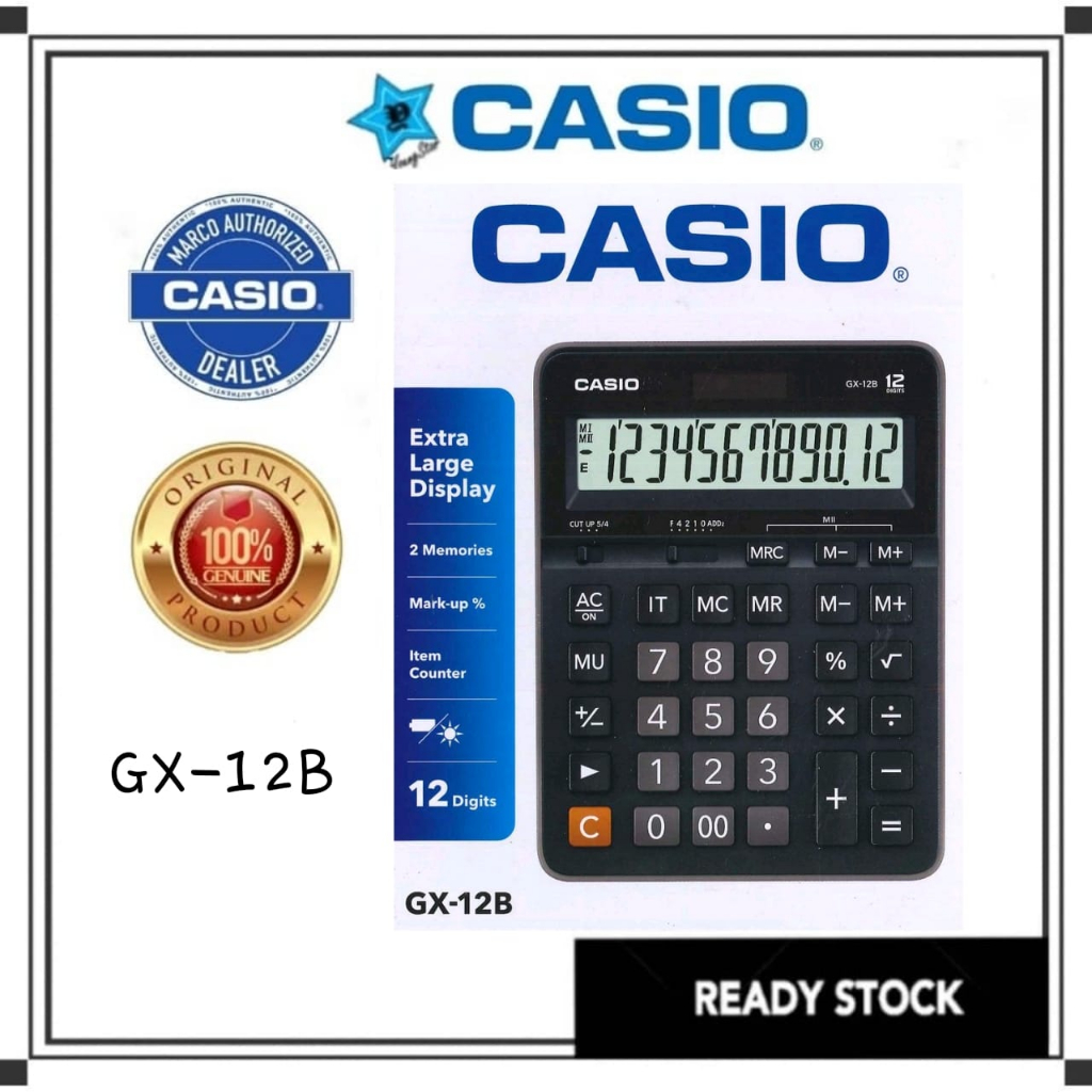 Casio GX-12B Extra Large Calculator (12 Digit, 2 Way power) | Shopee Malaysia