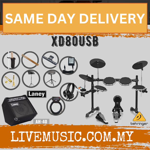 Behringer XD-80USB 8-piece Electronic Drum Set with Amplifier, Drum ...