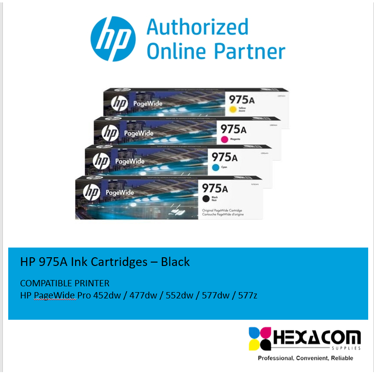 HP 975A Black/Cyan/Magenta/Yellow Ink Cartridges | Shopee Malaysia