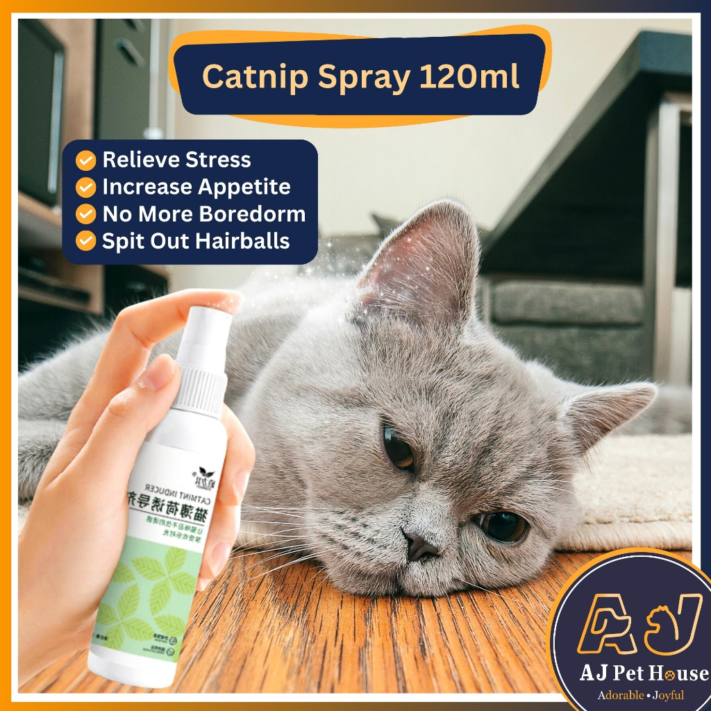 AJPET Natural Catnip Spray 120ML Cat Stress Relieve Spray Semburan ...
