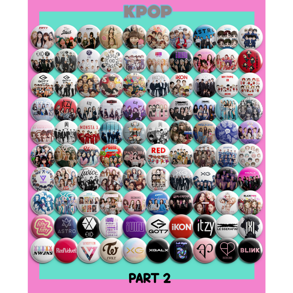 KPOP IDOLS Part 2 Button Badges Size Medium 44mm | Shopee Malaysia